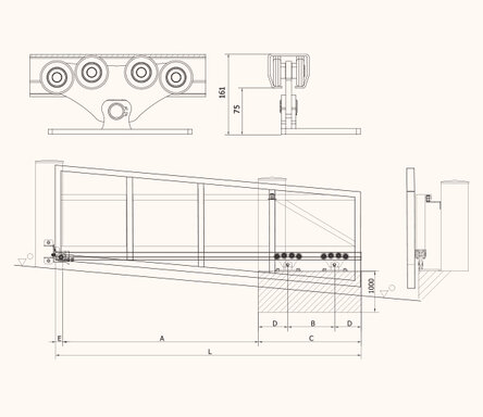 STAGE MB - Šína čierna pre posuvné brány do 700kg | Epohony.sk